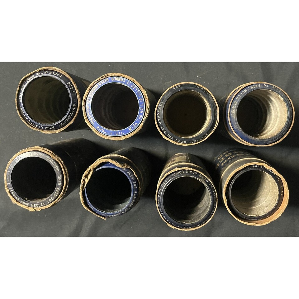 Lot of Eight Edison Blue Amberole Phonograph Cylinder Records (Lot 1 ...
