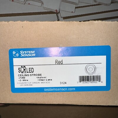 Strobe Only, 12/24 VDC, LED, Red, Ceiling Mount, System Sensor #SCRLED ...