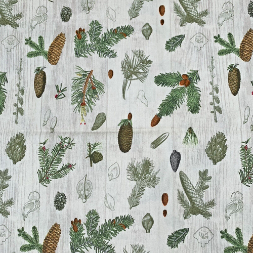 Vintage David Textiles Sue Schlabach Woodland Chart Cotton Fabric Trees ...
