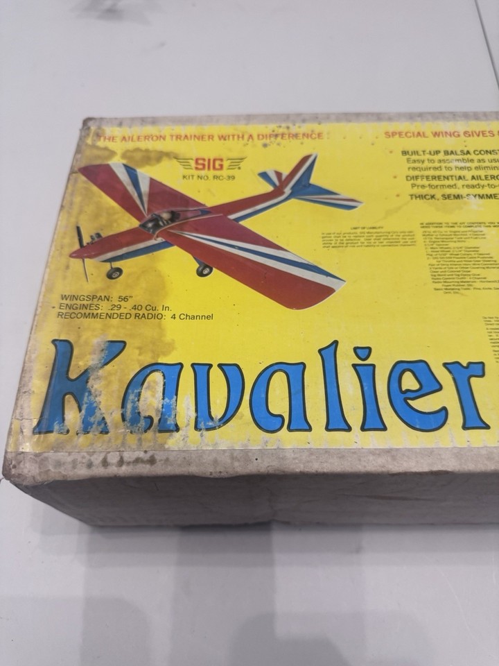 Vintage SIG Kavalier RC Airplane Kit 55.5" Wingspan Balsa Model #RC-39 ...