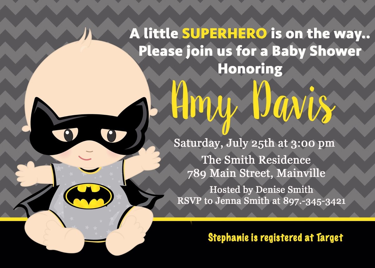 Batman Baby Invitations Personalised Batman Birthday Party Invitations