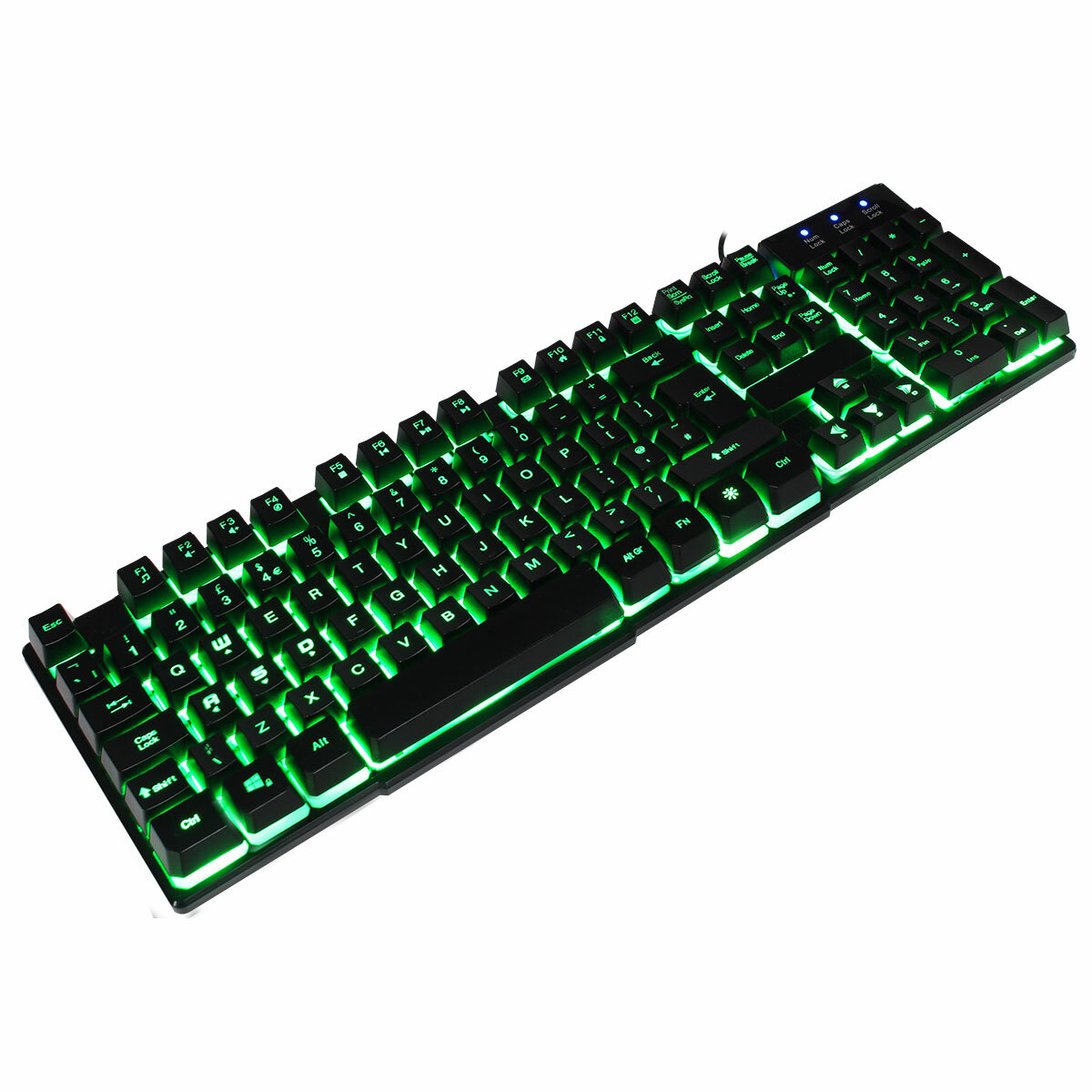 RGB LED Gaming Keyboard USB Wired 7 Color Illuminated Backlit Blue/Red ...