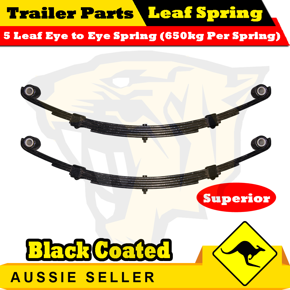 2x 5 Leaf Eye to Eye Springs Trailer Caravan Suspension 45mm x 8mm ...