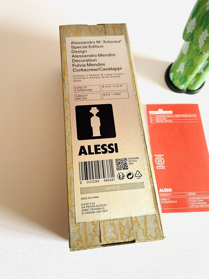 🟠 Design Alessandro Mendini pour Alessi Tire-Bouchon Décapsuleur New ...