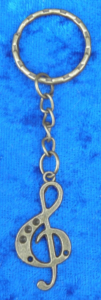 Musical Note G-clef Key Ring Antique Goldtone Keyring Musician Clef | eBay