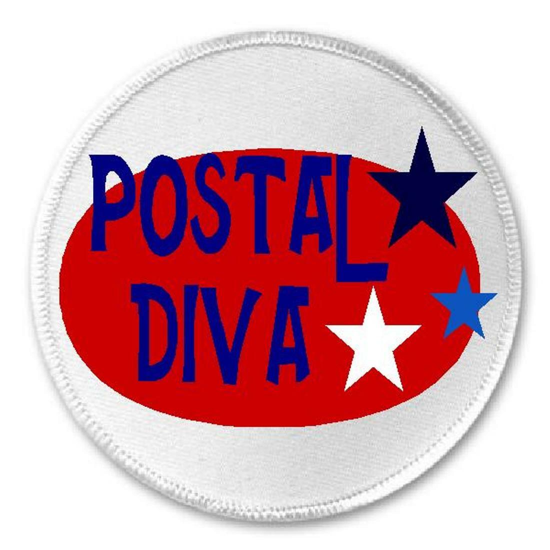 Postal Diva - 3" Circle Sew/Iron On Patch Post Office Mailperson Mail ...