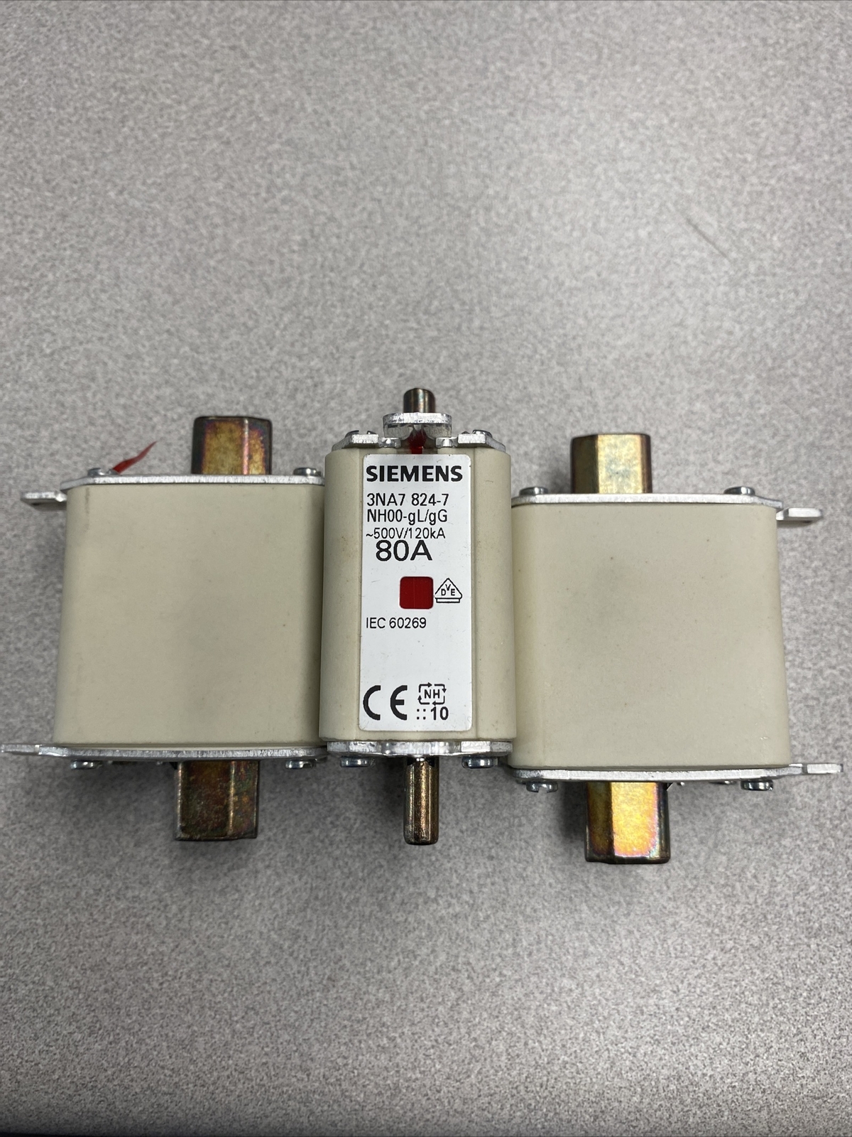 LOT OF 3 - New - SIEMENS Fuse 3NA3 824-7 80A 500Va.c/120kA | eBay