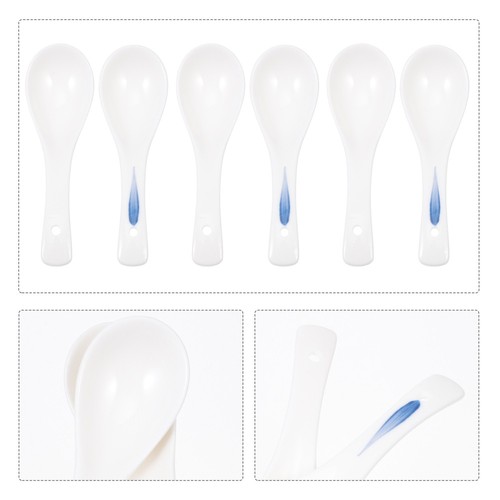 6 piezas cucharas de cerámica cucharas de sopa cucharas de pasta de ...