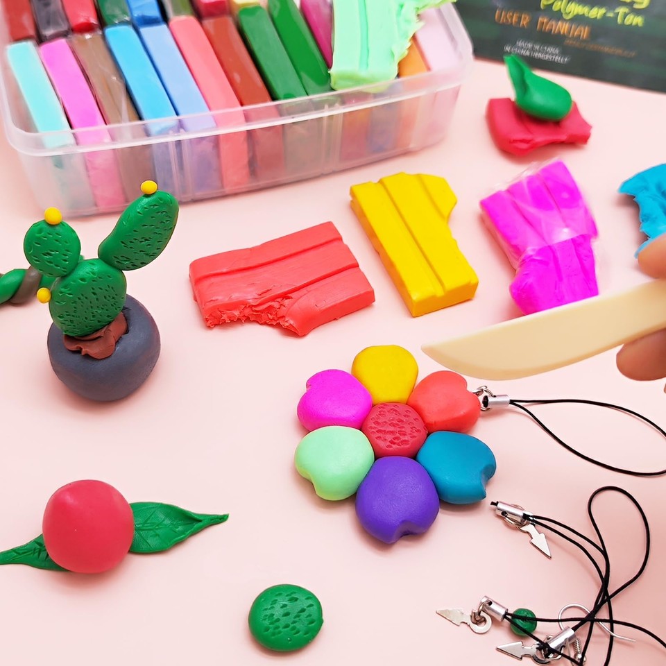 Artecho Polymer Clay Set 50 Colors Modeling Clay Kit with 5pcs Clay ...