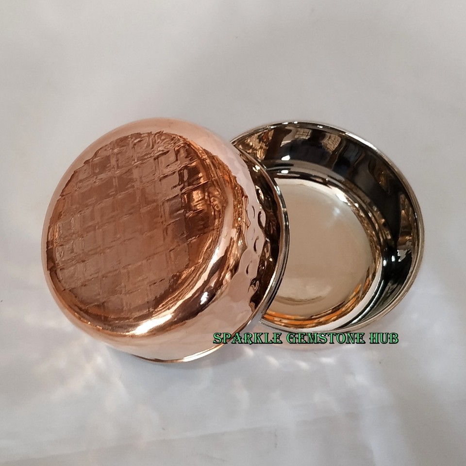 Handmade Hammered Stainless Steel Copper Lunch Dinner Serving Bowl 4 ...