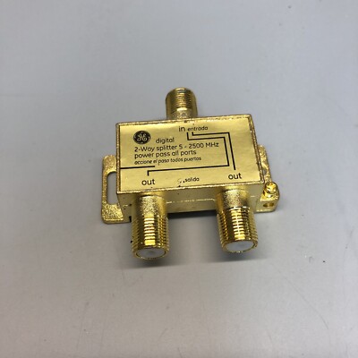 GE Digital 2-Way Coaxial Cable Splitter, 2.5 GHz 5-2500 MHz, RG6 ...