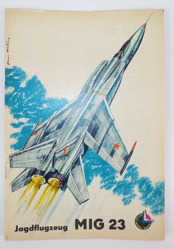 Old DDR Crane Model Sheet Fighter Jet MIG 23 Young World 1969 | eBay