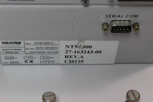 4619 Electro Optical NTM500-C A670-100-5010 (Novellus P/N: 27-163243-00 ...