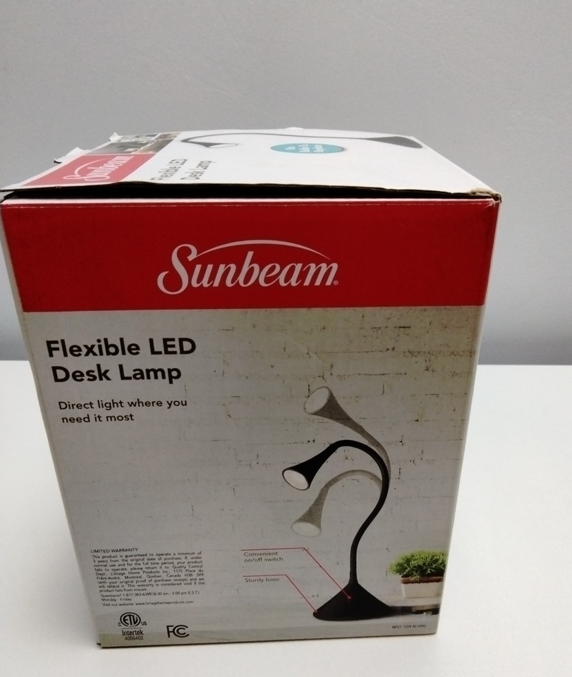 Sunbeam Flexible LED Desk Lamp Gooseneck Non-Dimmable Energy Efficient ...