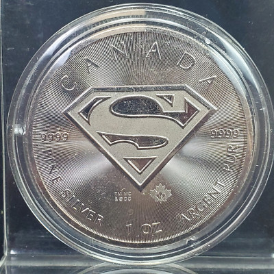 2016 1oz .9999 Fine Silver Canadian Superman Round In Capsule | eBay