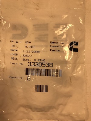 *NOS* 3330538-CUMMINS-PACK OF 6-O RING SEALS-FREE SHIPPING* | eBay