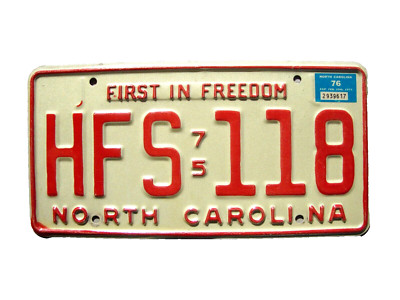 1975 North Carolina First in Freedom License Plate natural 76 sticker ...