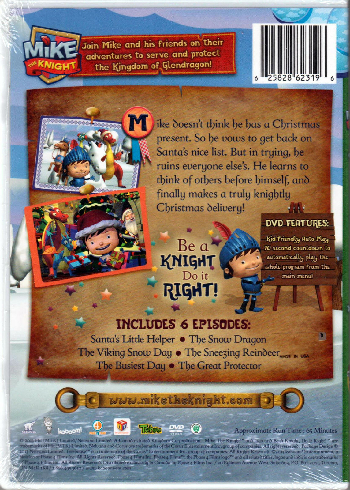 MIKE The KNIGHT a SANTA'S LITTLE HELPER on DVD of ANIMATED Kids ...