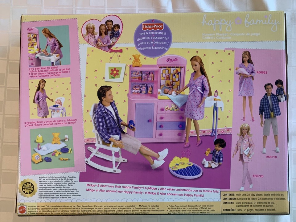 2002 Mattel Barbie Alan Midge Happy Family Nursery Playset RARE NRFB ...