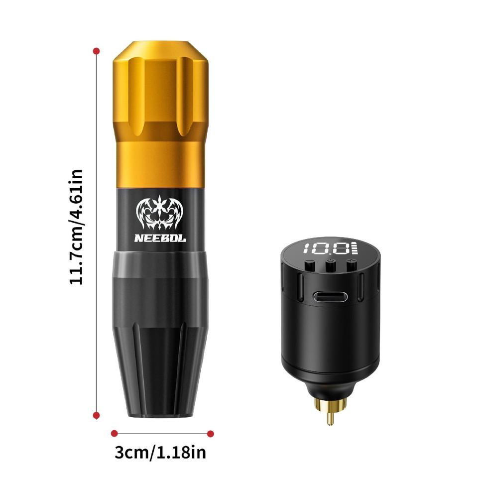 Neebol Tattoo Pen Kit Wireless Tattoo Machine with Needles Tattoo ...