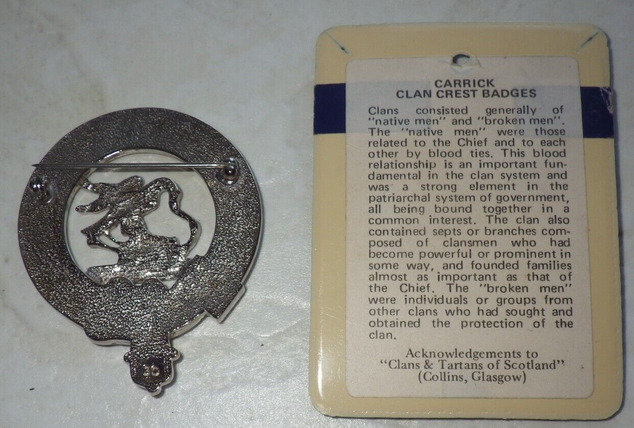 Carrick Clan Crest Badges Ne Oublie Graham Scotland Brooch Pin 2" x 2 1 ...
