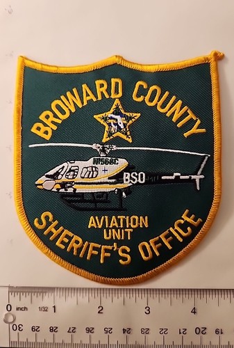 BROWARD COUNTY FLORIDA SHERIFF'S OFFICE AVIATION UNIT PATCH Helicopter ...