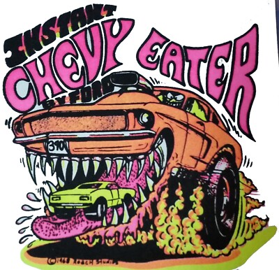 Ford Mustang Chevy Eater Vintage 70's Roach T-Shirt transfer only ...