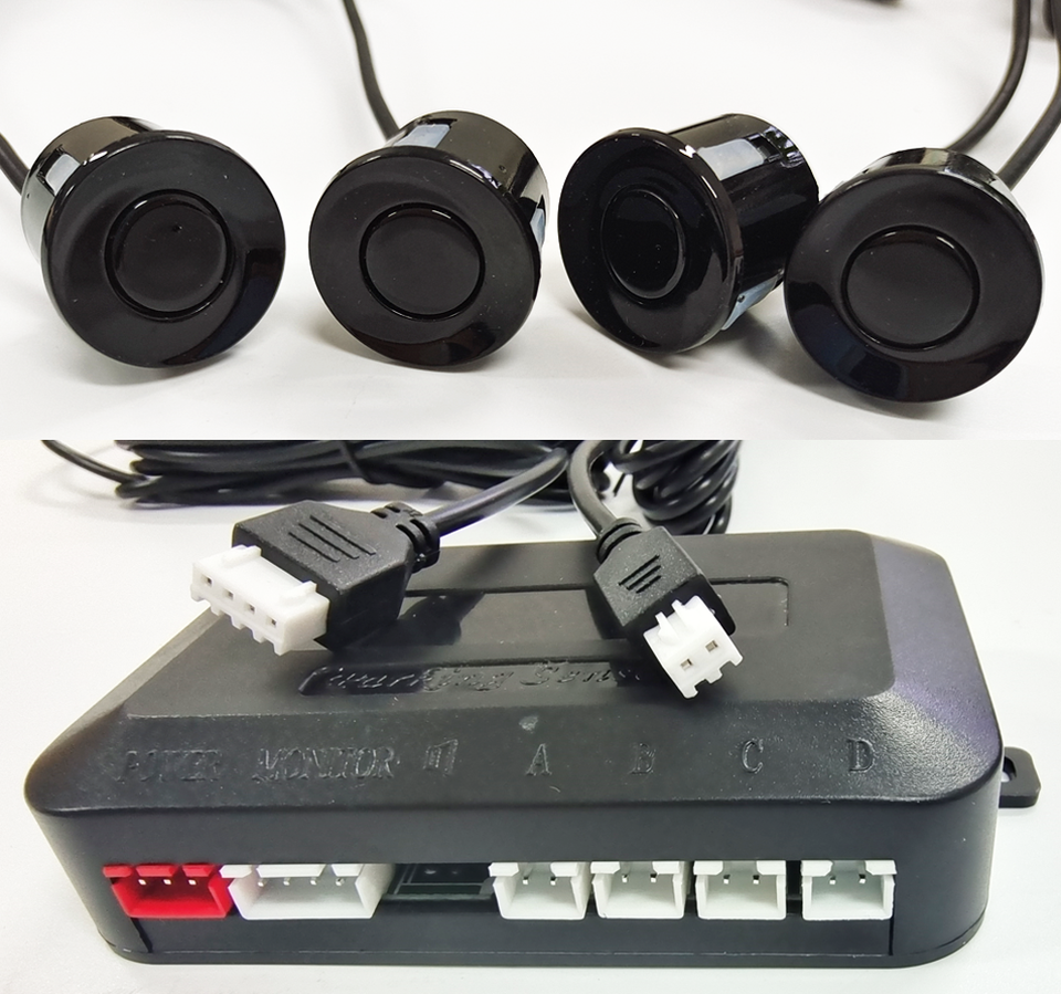 4 Parking Sensors LED Car Auto Backup Reverse Rear Radar System Alert ...