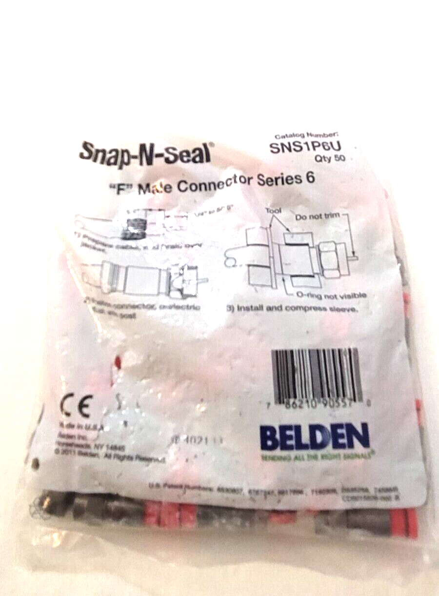 Balden Snap-N-Seal "F" Male Connector Series 6 Cat # SNS1P6U Qty 50 | eBay