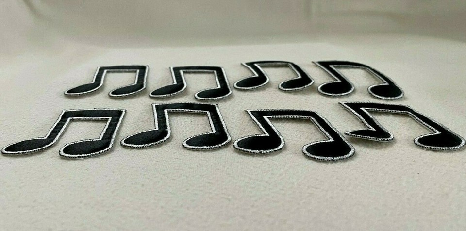 8 - Boutique Appliques MUSIC NOTES Slanted Beamed 8th Note MUSICIAN ...