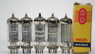 ech81 Philips tube valve nos neu mesh röhre RADIO 6AJ8 6И1П X719 6C12 ...