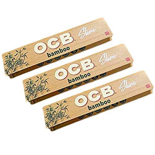 OCB Bamboo Rolling Papers King Slim 100mm Ultra Thin 24 Count Display ...