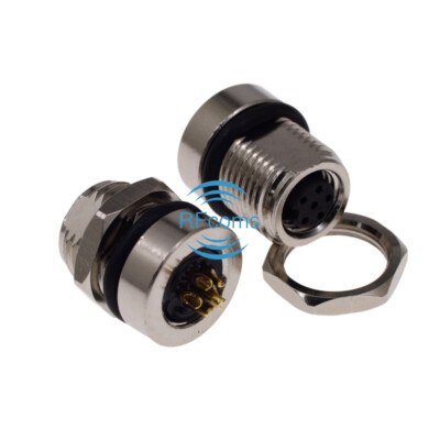 M8 Sensor Connector 6 Pin Female Socket Waterproof Rear Mount Soldering ...