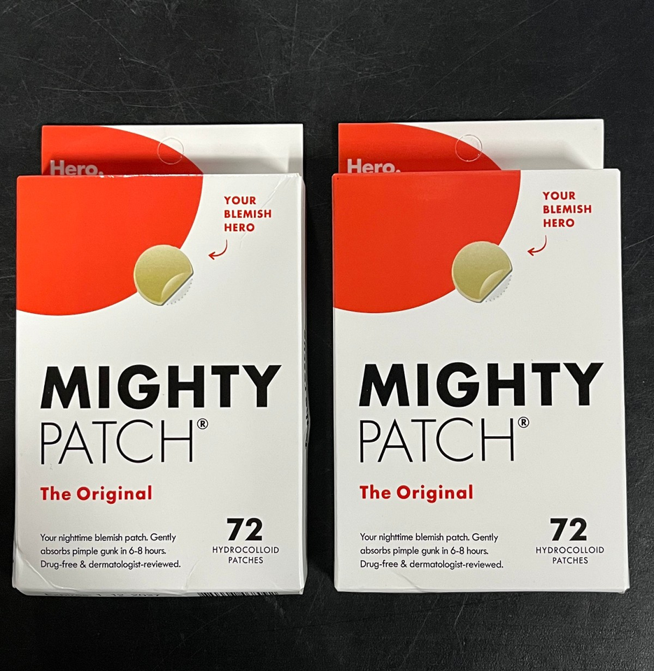 2 X Hero Cosmetics Mighty Patch Original 72ct (144)– Hydrocolloid ...
