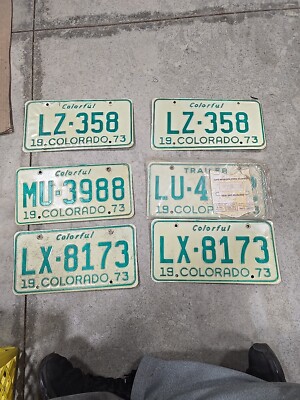 2 Sets 1973 Colorado Colorful CO License Plates 2 Different | eBay