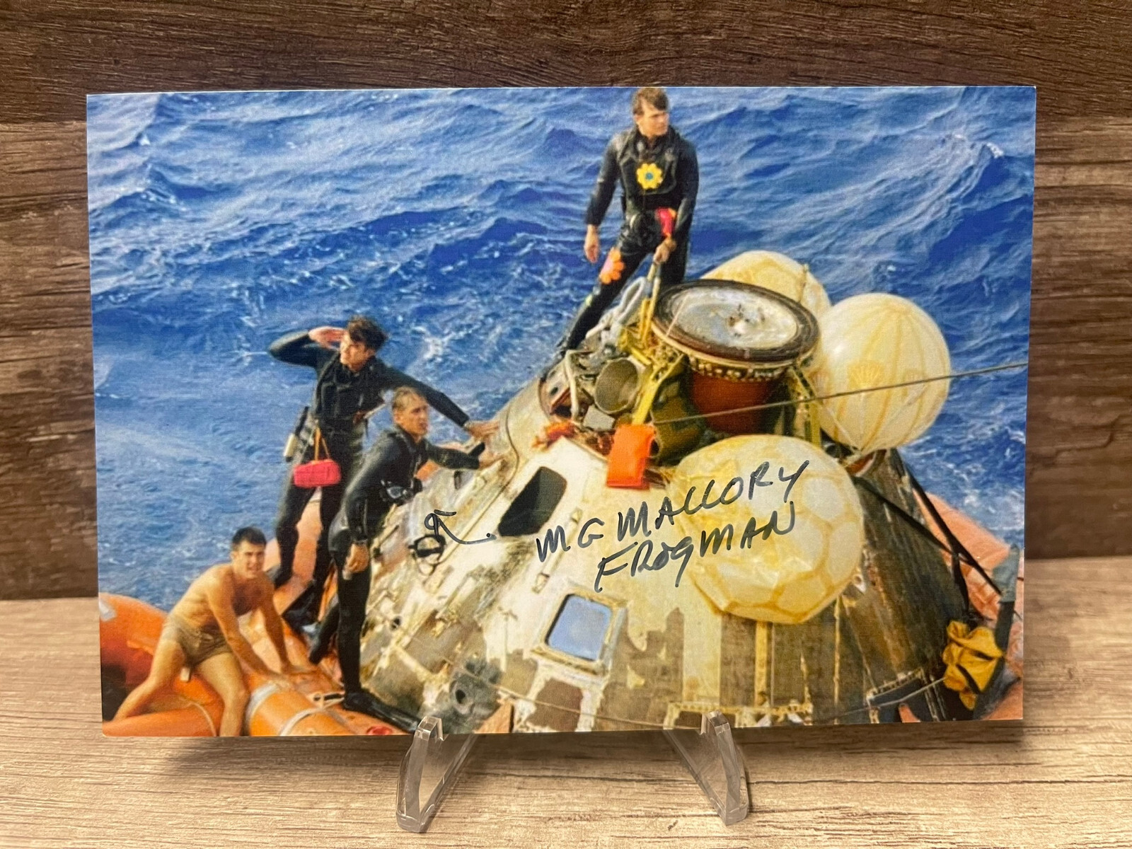 Mike Mallory Apollo 11 Rescue Navy Frogman Hand Signed 4x6 Photo TC46 ...