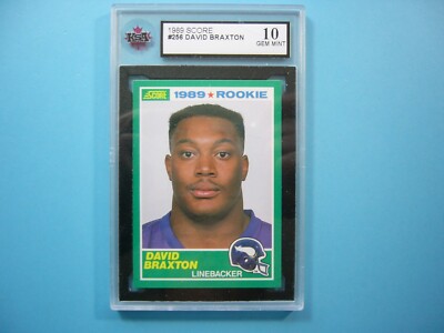 1989 SCORE NFL FOOTBALL CARD #256 DAVID BRAXTON ROOKIE RC KSA 10 GEM MINT GL | eBay