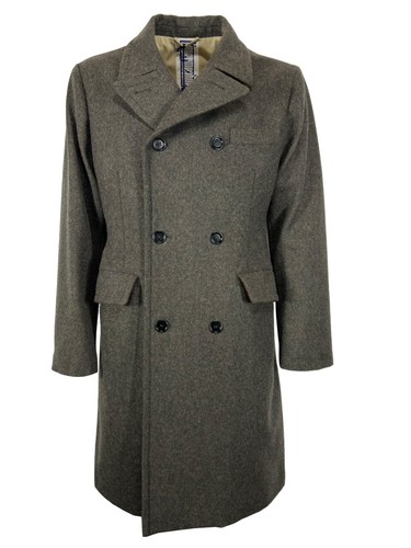 L’Impermeabile Coat Double-Breasted Grey/Green NEW LODEN Wool ...