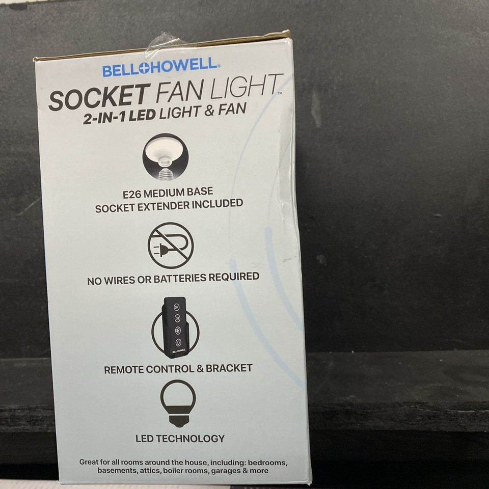 Bell+Howell 2299QPH 15.7" Indoor Matte Black LED Socket Ceiling Fan ...