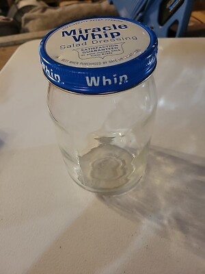 Vintage Kraft Miracle Whip Salad Dressing Large Glass Jar w/Original ...