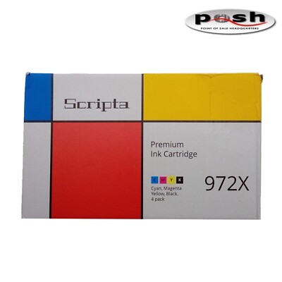 HP Compatible 972X cartridges Scripta New (Black, Cyan, Magenta, Yellow ...