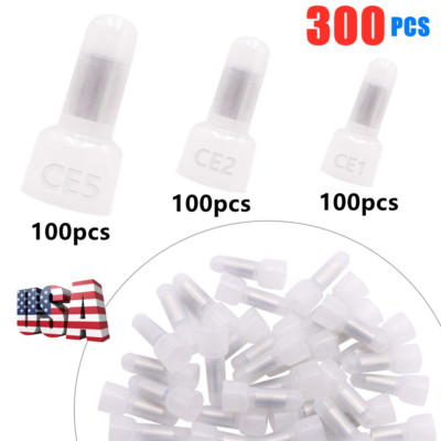 300x Closed End Crimp Cap Terminal Connectors 22-18 16-14 12-10GA AWG ...