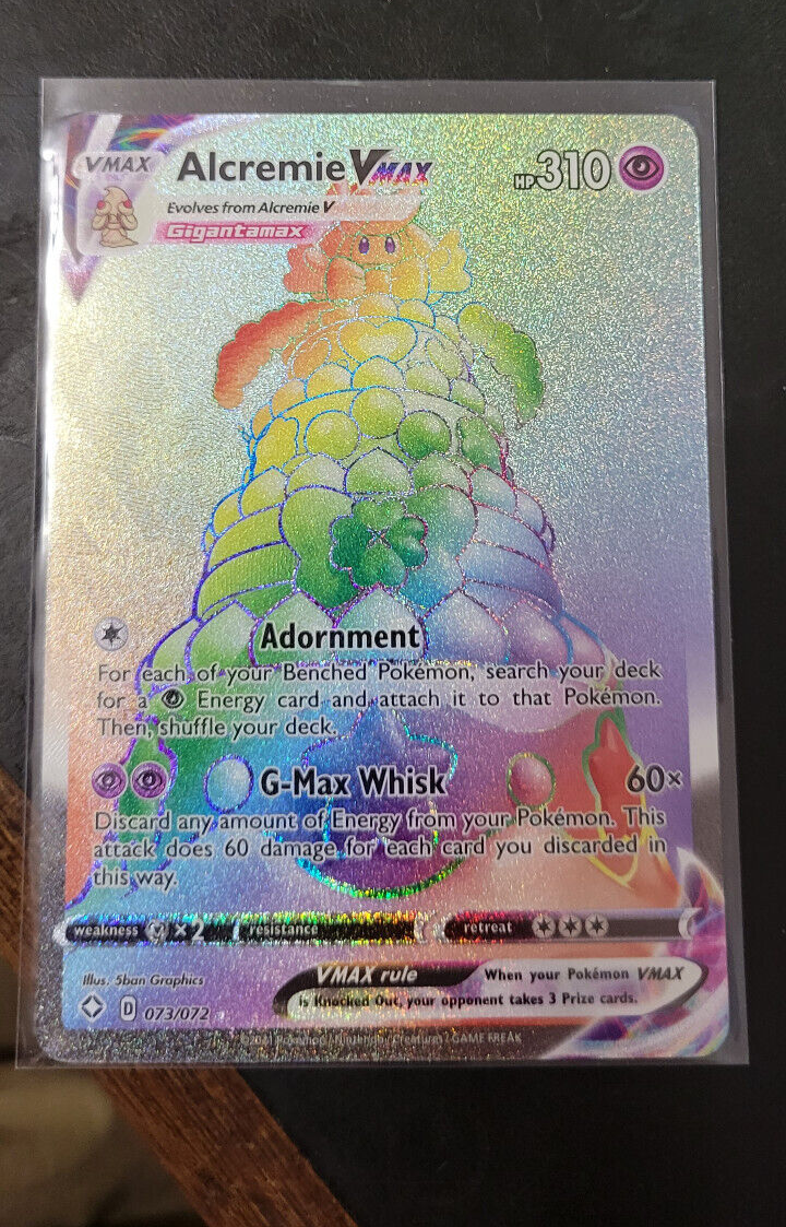Alcremie Vmax 073/072 Shining Fates - NM Full Art Rainbow Rare Pokemon ...
