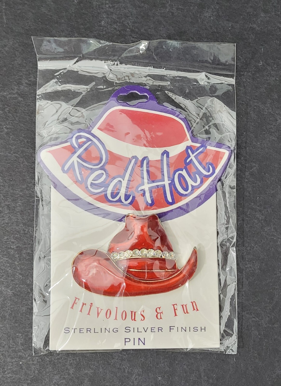 Red Hat Frivolous & Fun Sterling Silver Finish Cowgirl Pin-2"-Red Hat ...