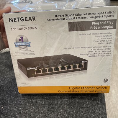 NETGEAR GS308-300PAS GS308 8 Gigabit Port Unmanaged Ethernet Switch ...
