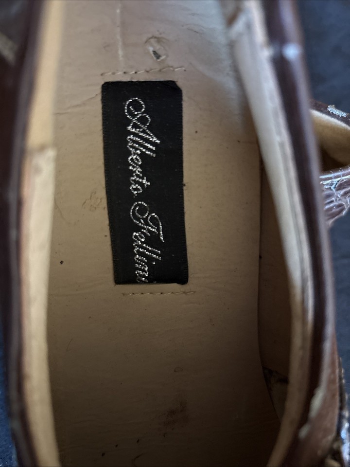 Alberto Fellini Men's Shoes, Size 9.5, Brown Suede Sides With Alligator ...