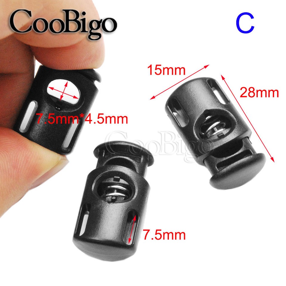 Plastic Spring Cord Locks Toggle Stopper Rope End Adjuster Fastener ...