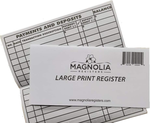 10 Pack Large Print Low Vision Checkbook Registers, 3" X 6", Check ...