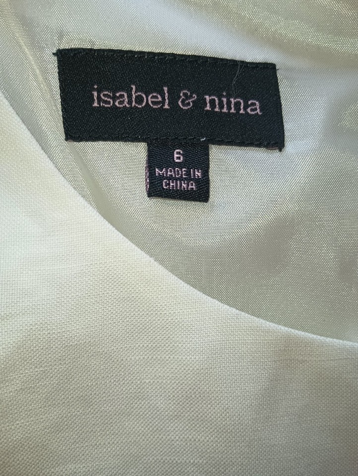 NEW! Isabel & Nina 6 Linen-Blend 2pc Dress/Jacket Church Office Navy ...