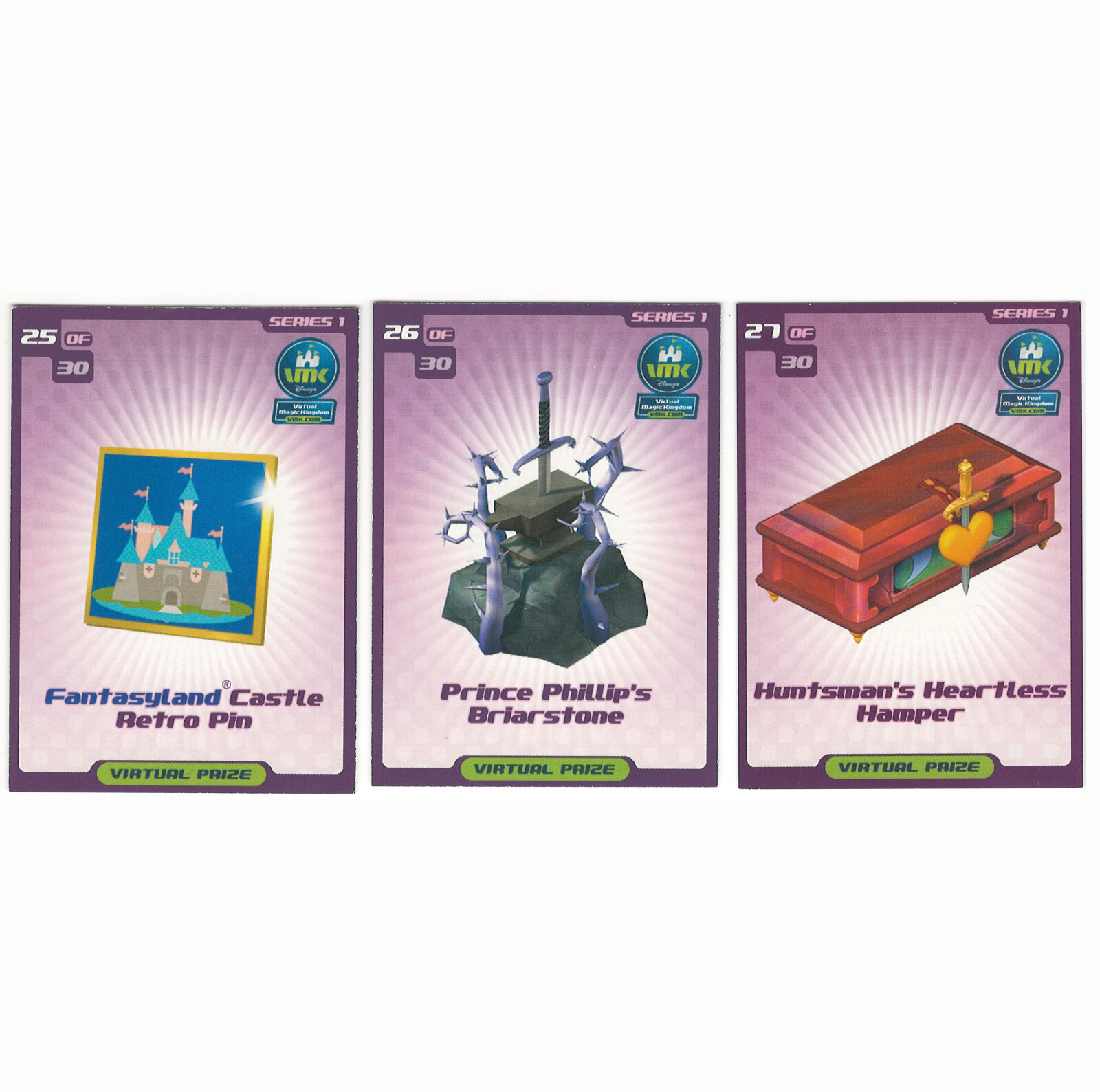 Disney VMK Virtual Magic Kingdom Trading Cards Series 1 Lot of 3 | eBay